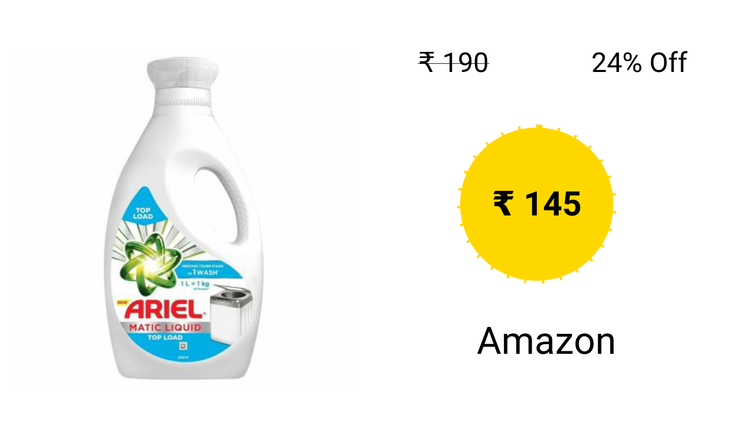 Ariel Matic Liquid Detergent, Top Load, 1 Litre Deals & Coupons - Thuttu